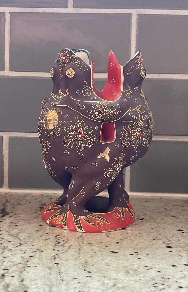 Antique Japanese Three Dancing Frogs Spill Vase 1920s - Etsy