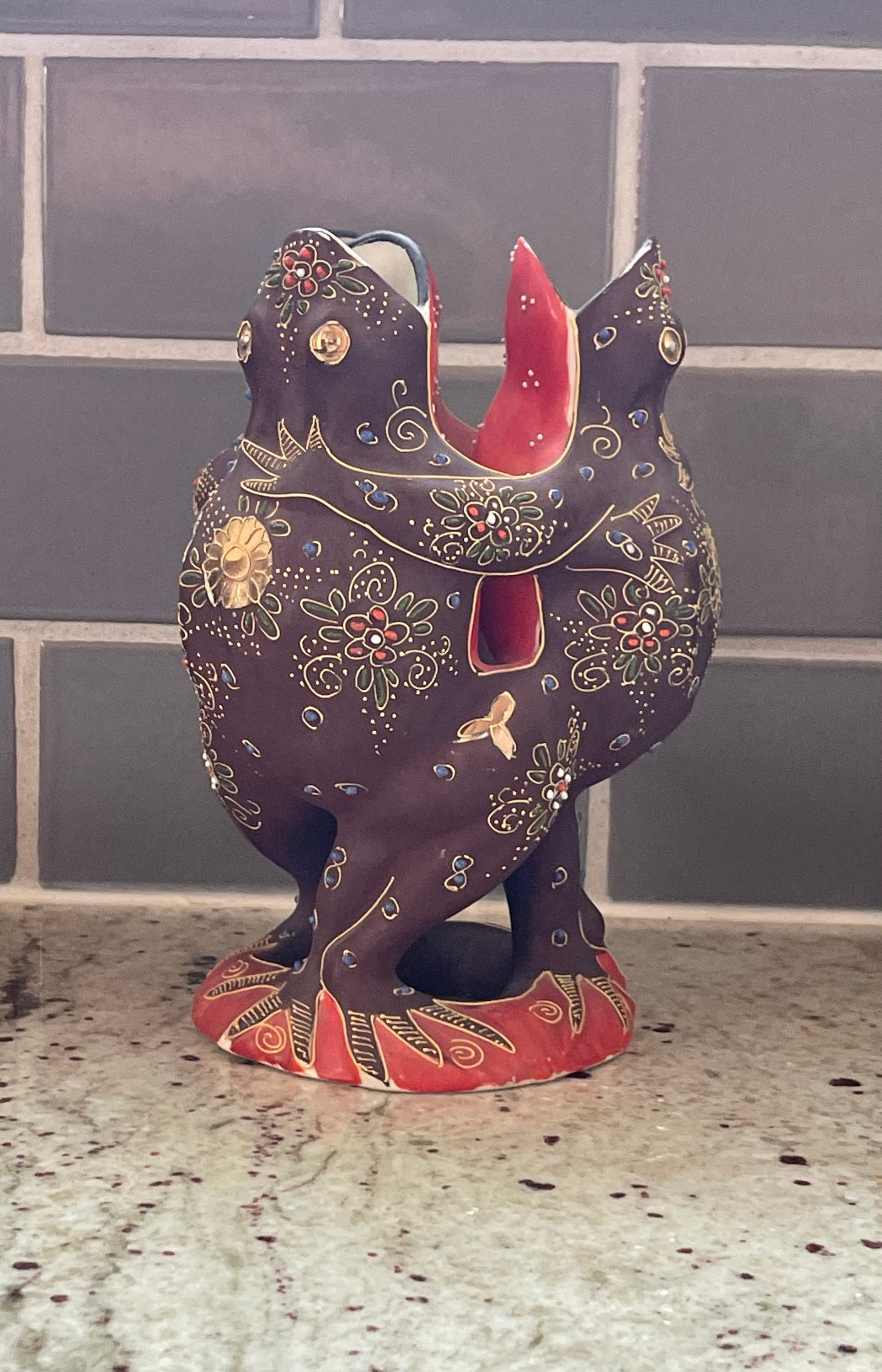 Antique Japanese Three Dancing Frogs Spill Vase 1920s - Etsy