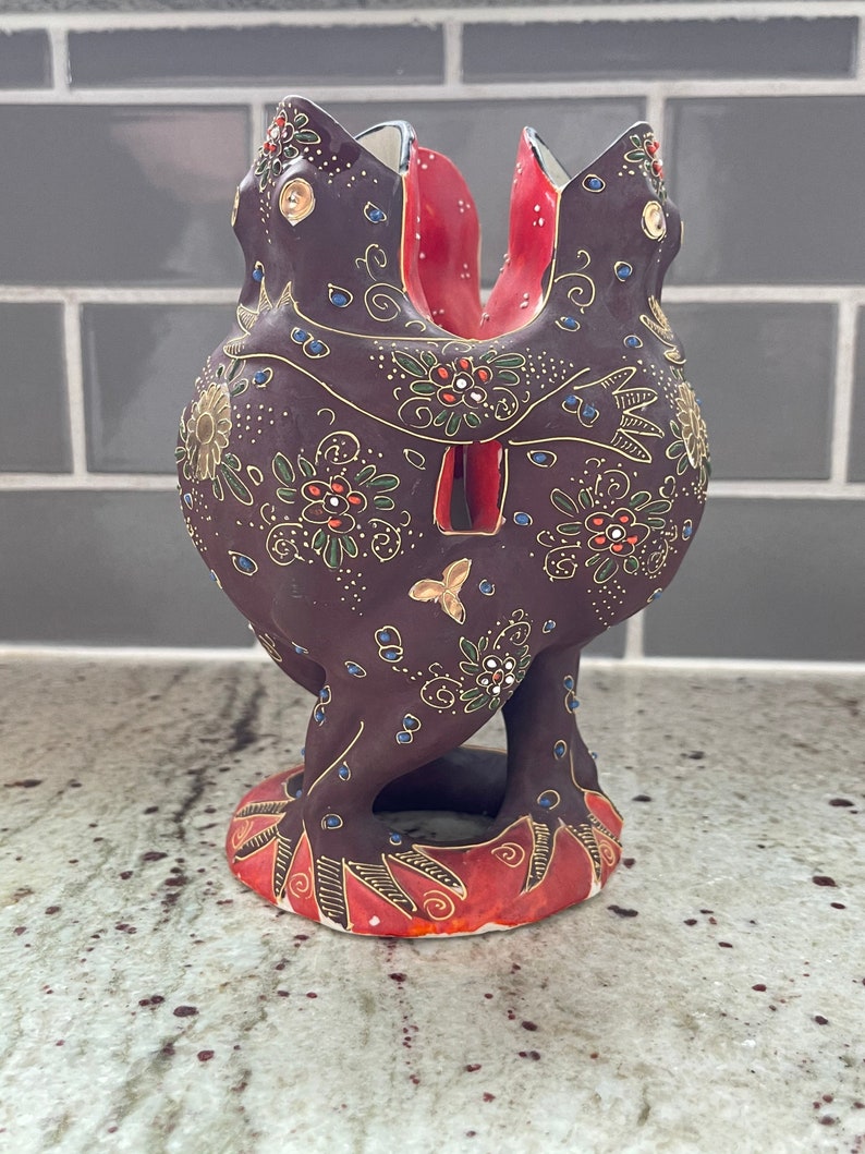 Antique Japanese Three Dancing Frogs Spill Vase 1920s - Etsy