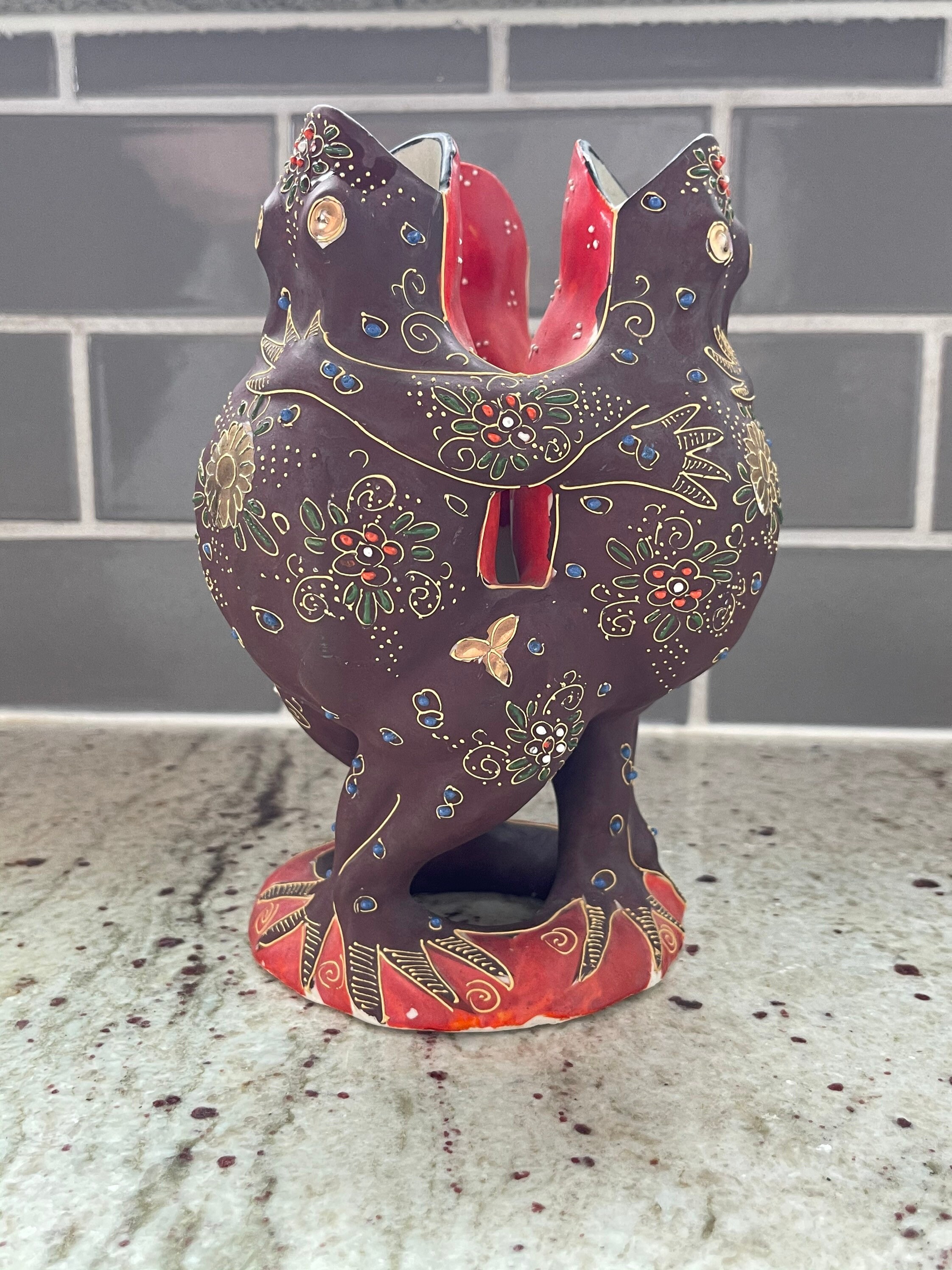 Antique Japanese Three Dancing Frogs Spill Vase 1920s - Etsy