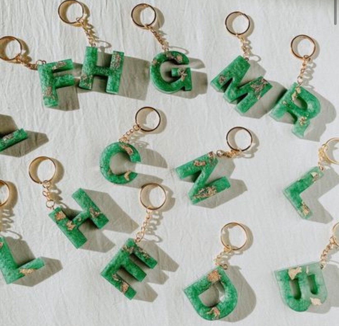 Forest Green Resin Keychain - Etsy
