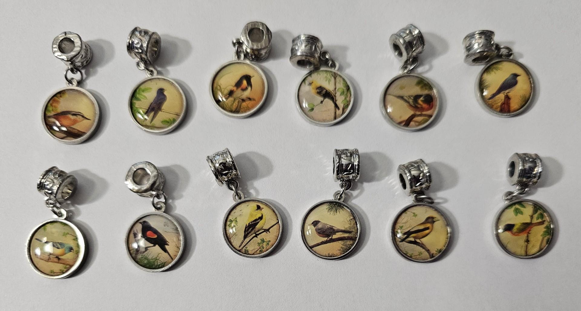 Bird Charms - Danbury Mint Charms - Names on Back - Etsy