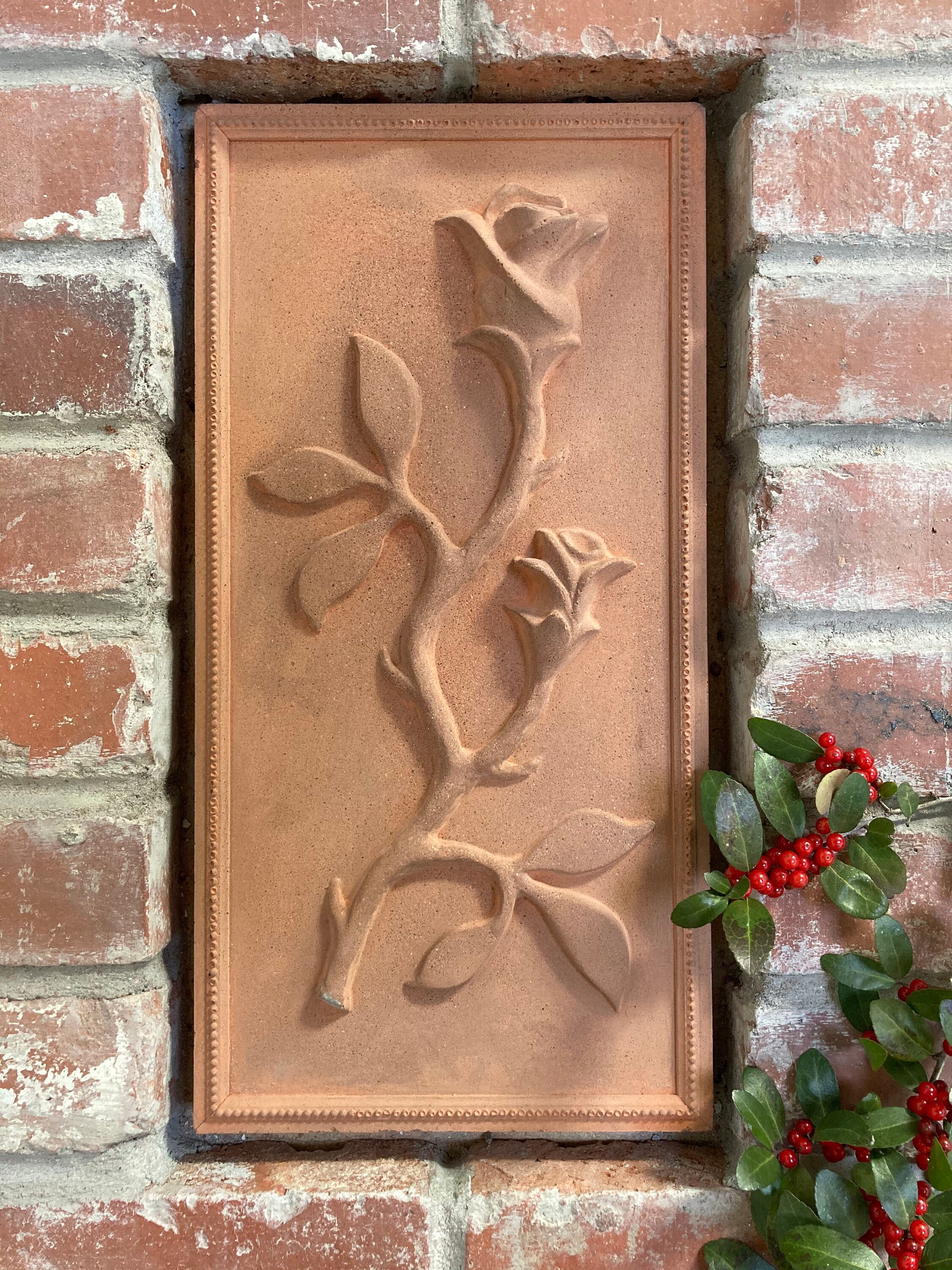 Secret Garden Roses Wall Sculpture, for Patios Gate Ways, Courtyards ...