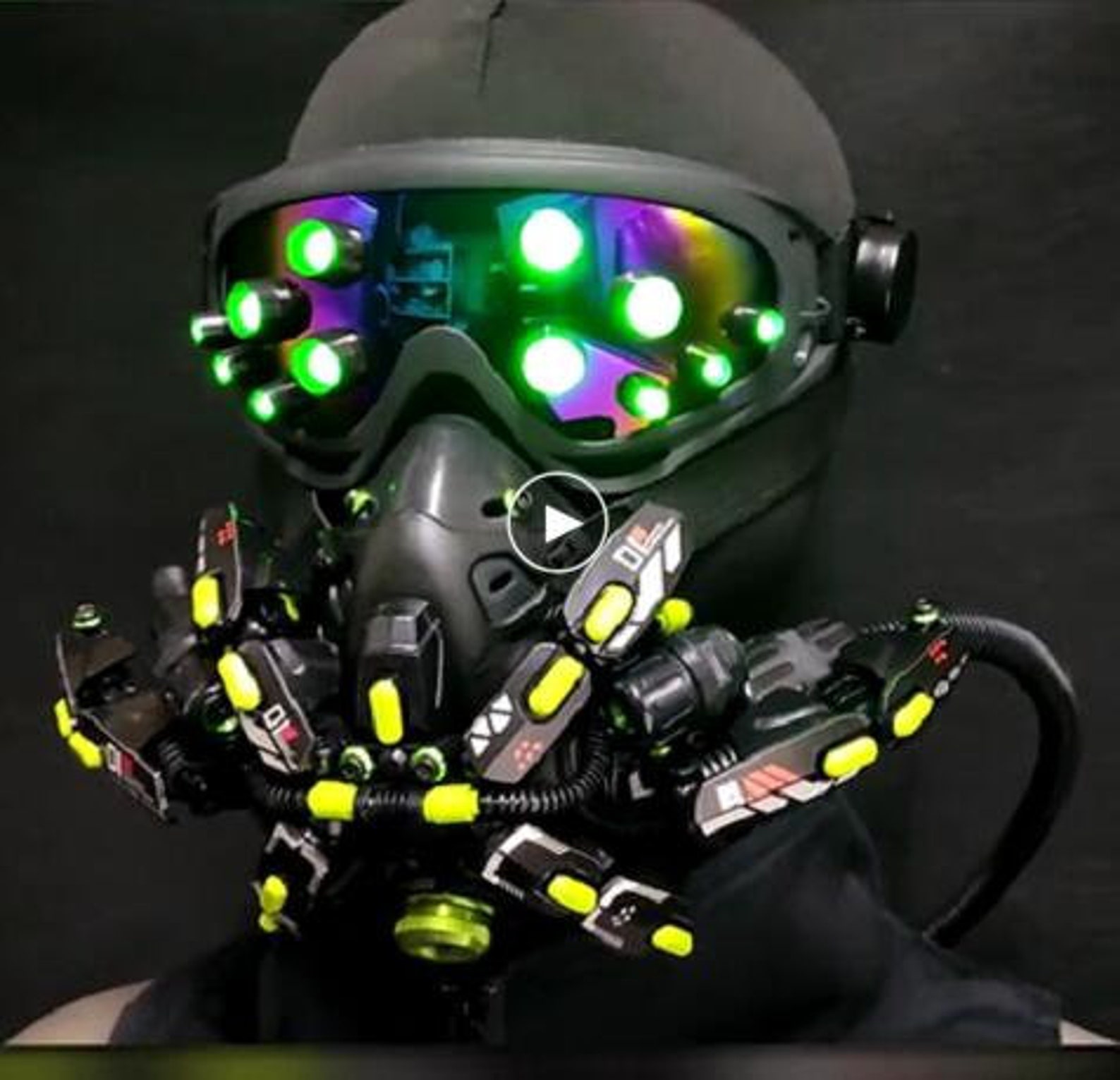 Cyberpunk mask Cyberpunk 2077 mask Goggles gas mask Led mask | Etsy