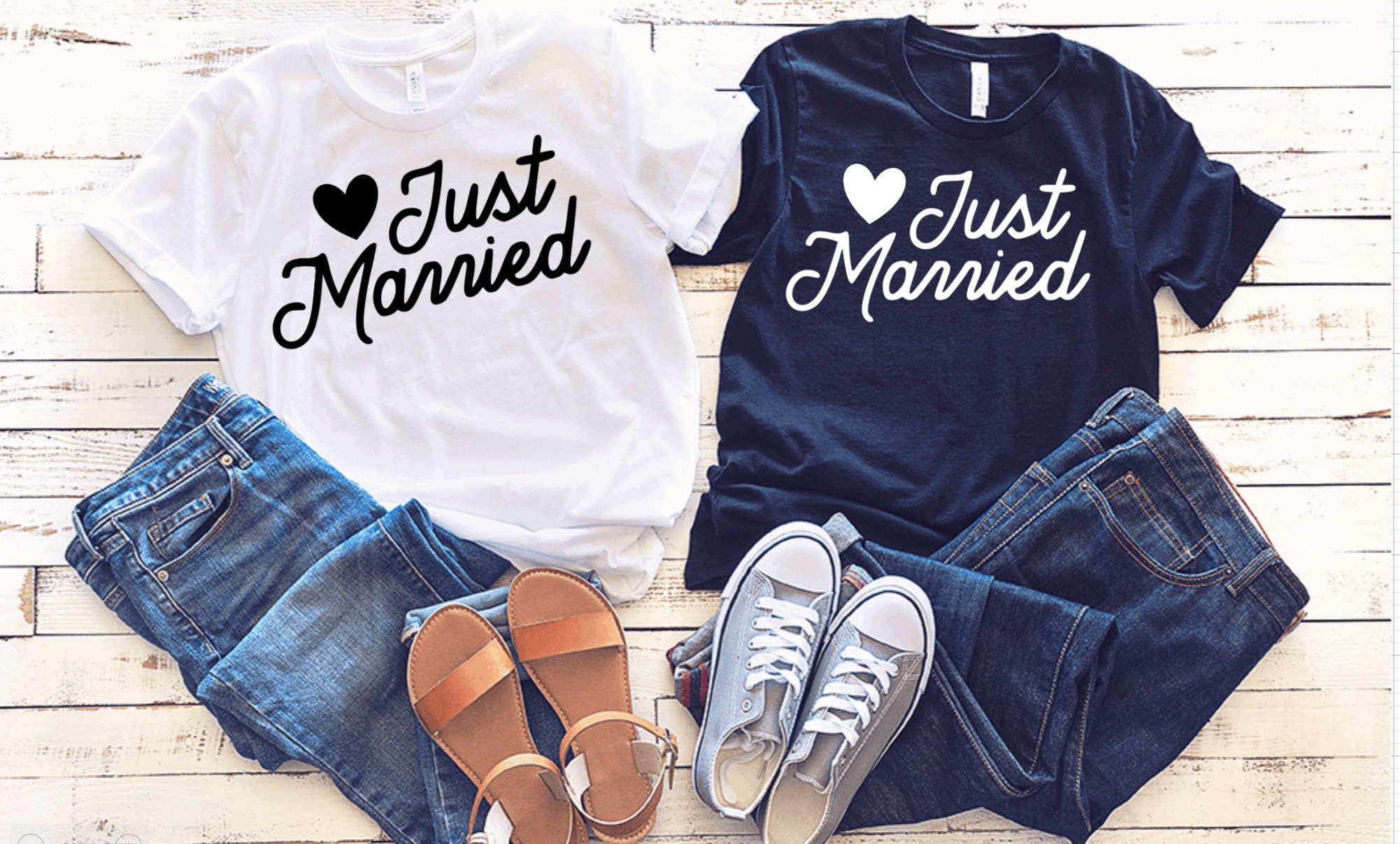 Just Married Tshirts Honeymoon Shirt Just Married Shirt Etsy