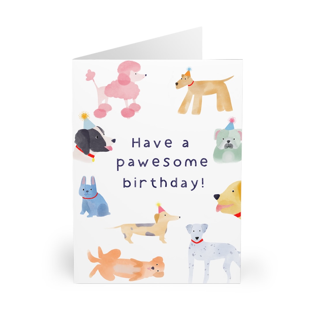 Have a Pawesome Birthday Card 5 Pack - Etsy