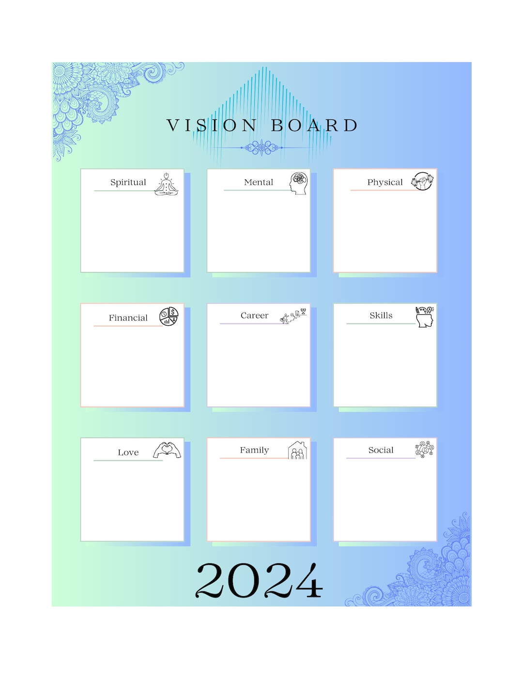 Simple Pastel Vision Board - Etsy