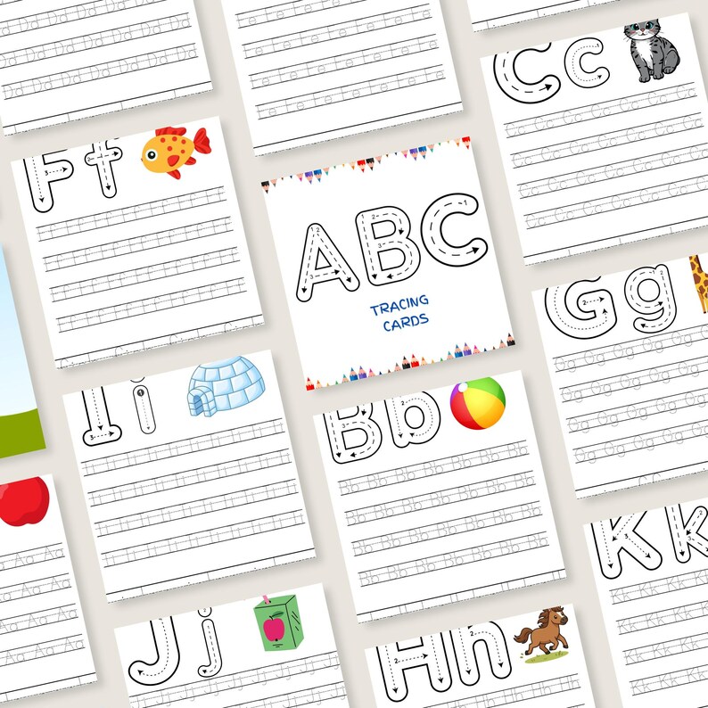 ABC Tracing Cards | Preschool Writing Practice (PDF Download) - Etsy