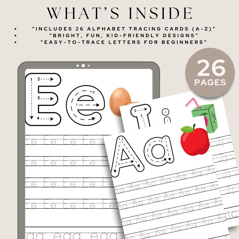 ABC Tracing Cards | Preschool Writing Practice (PDF Download) - Etsy