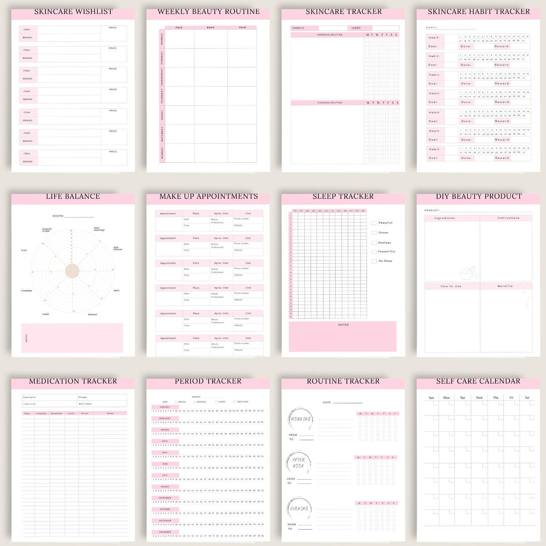 Self-care Planner | Wellness, Beauty & Habit Tracker (digital Download ...