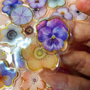 3D Epoxy Stickers, Puffy Stickers, 3D Stickers, Resin Stickers, Gold ...