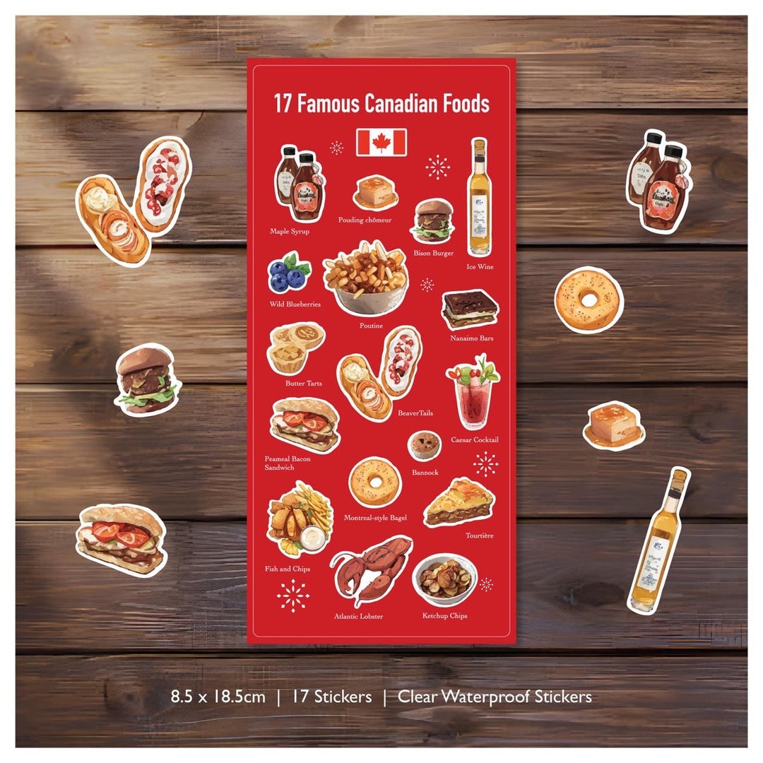 Classic Canadian Food Sticker, Classic Canadian Street Food, Maple ...