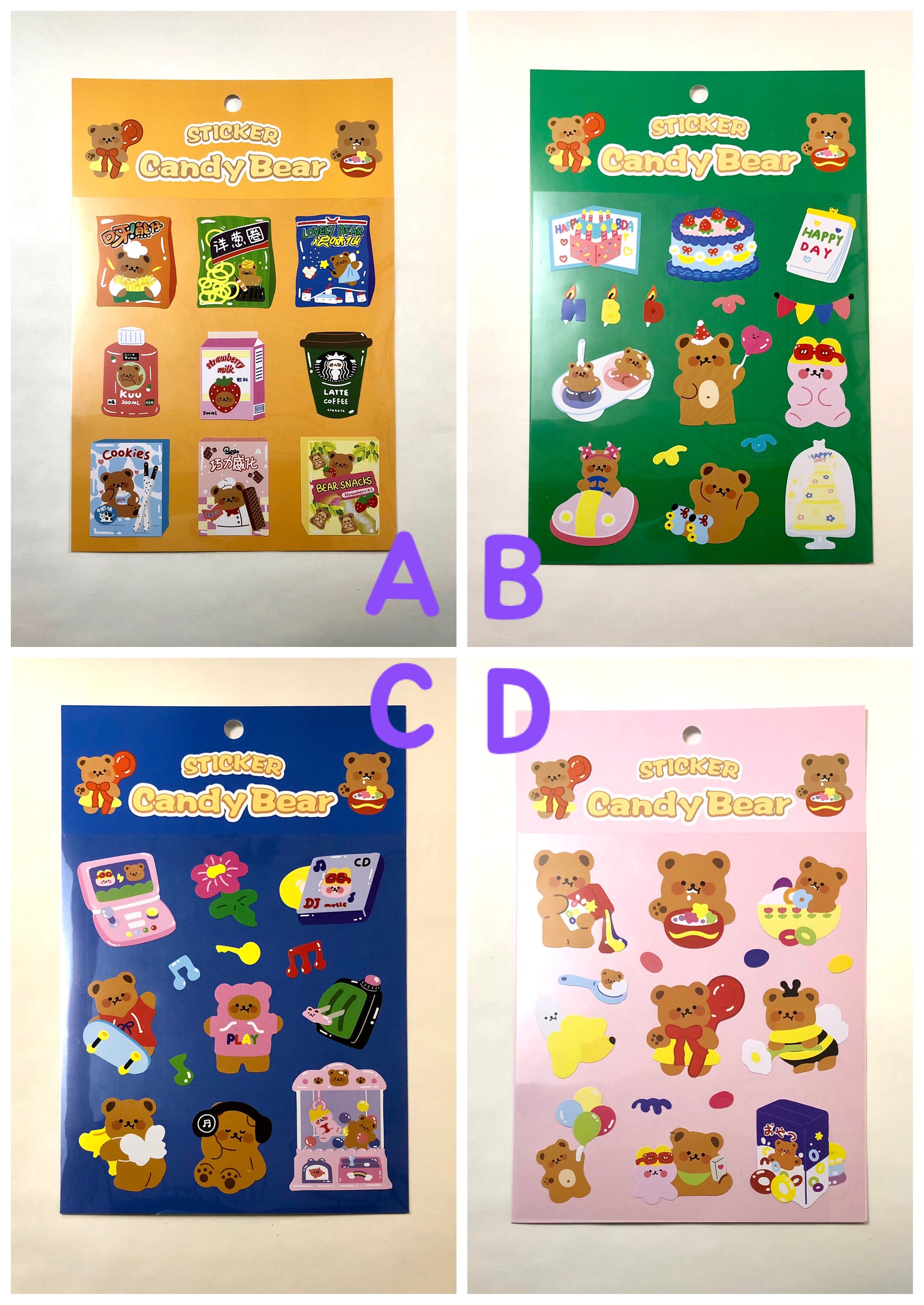 Milkjoy Candy Bear Stickers Waterproof Laptop Planners - Etsy