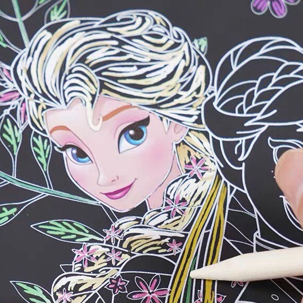 Princess Scratch Art - Etsy