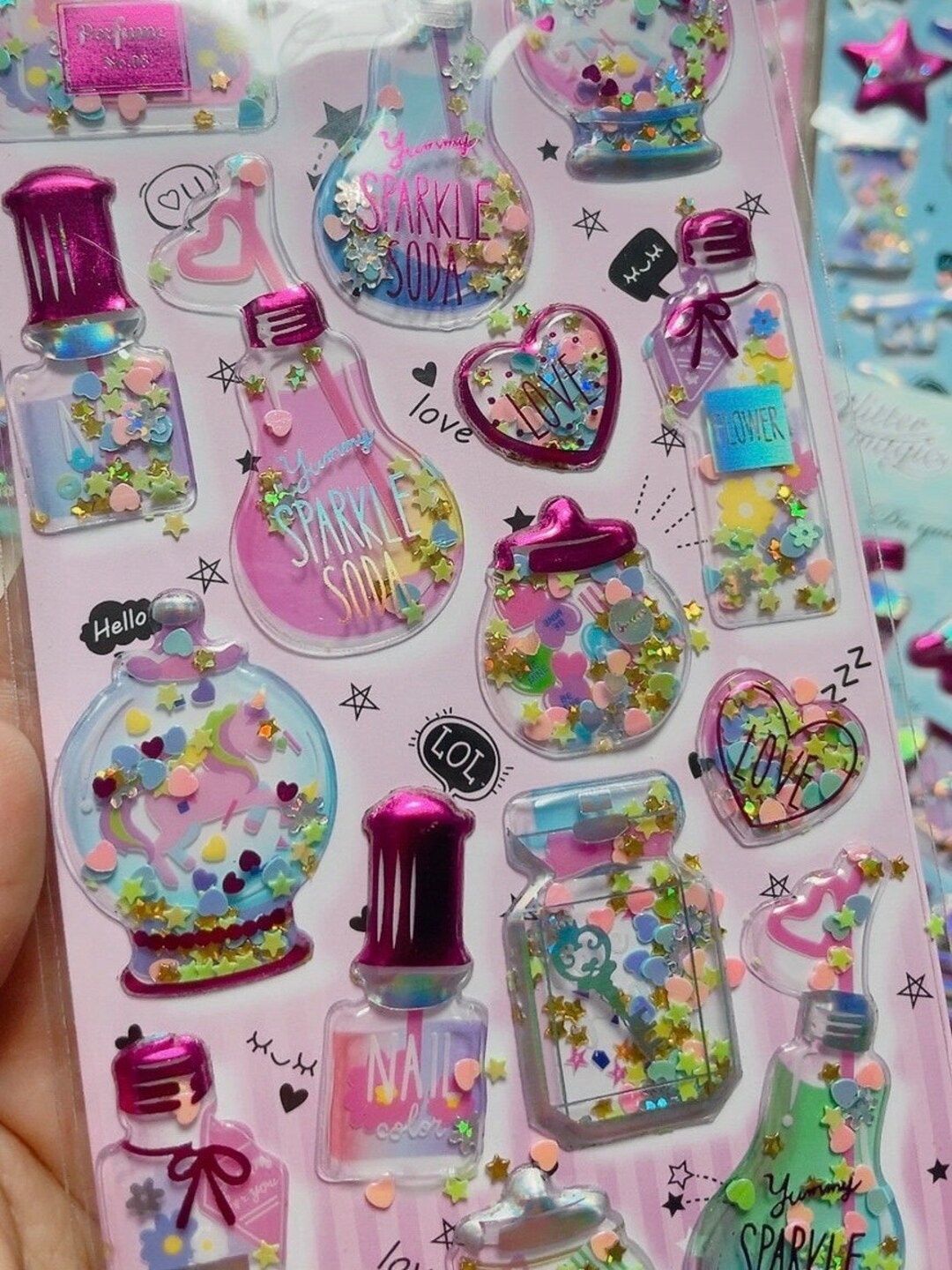 3D Puffy Sticker, Shaker Sticker, 3D Puffy Shining Magic Sticker ...