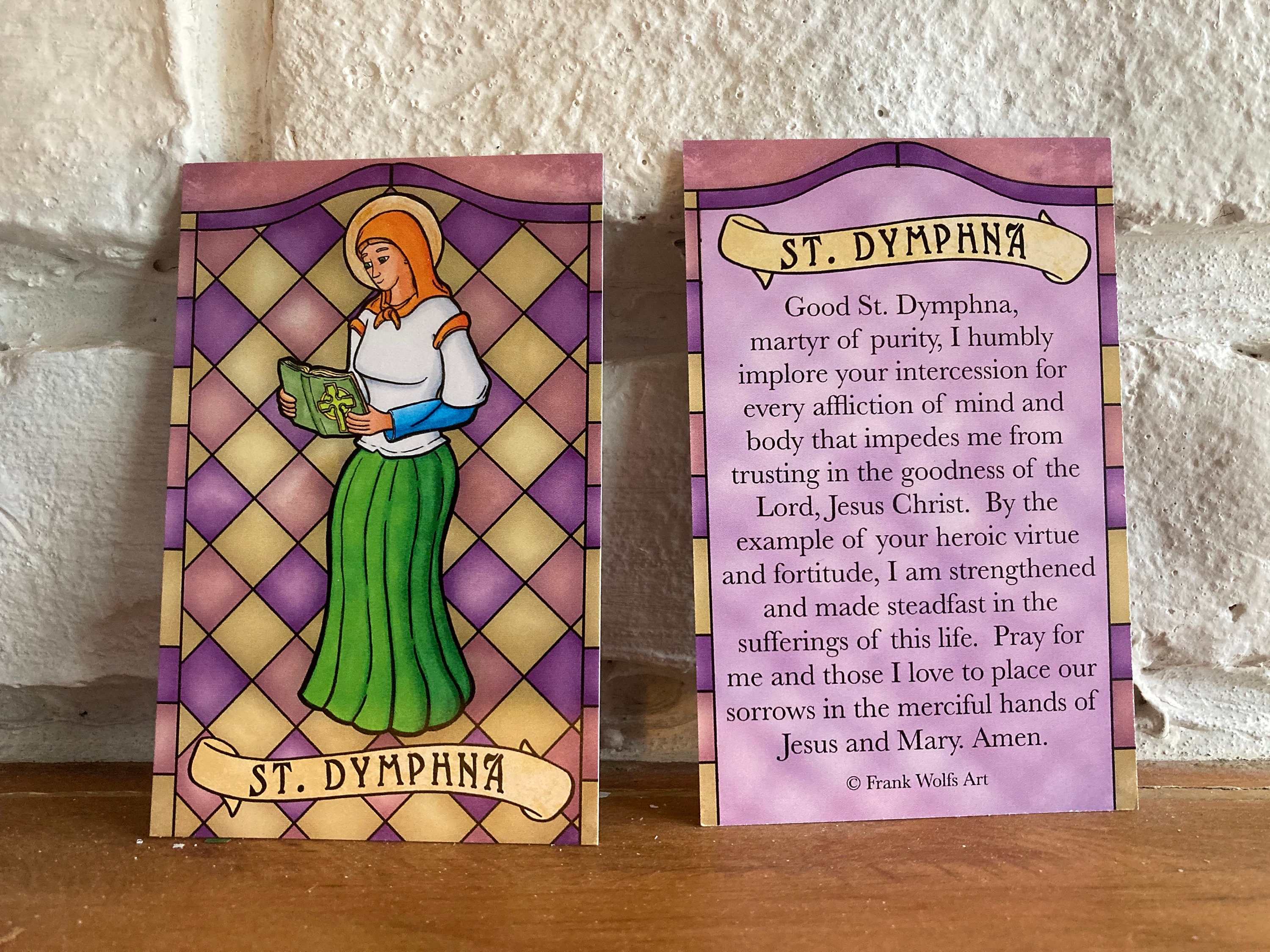 St. Dymphna Holy Card With Anxiety Prayer - Catholic Confirmation Gift ...
