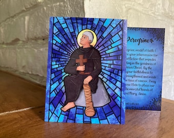 St Peregrine Prayer Card With Medal Patron Saint of Cancer Laminated ...