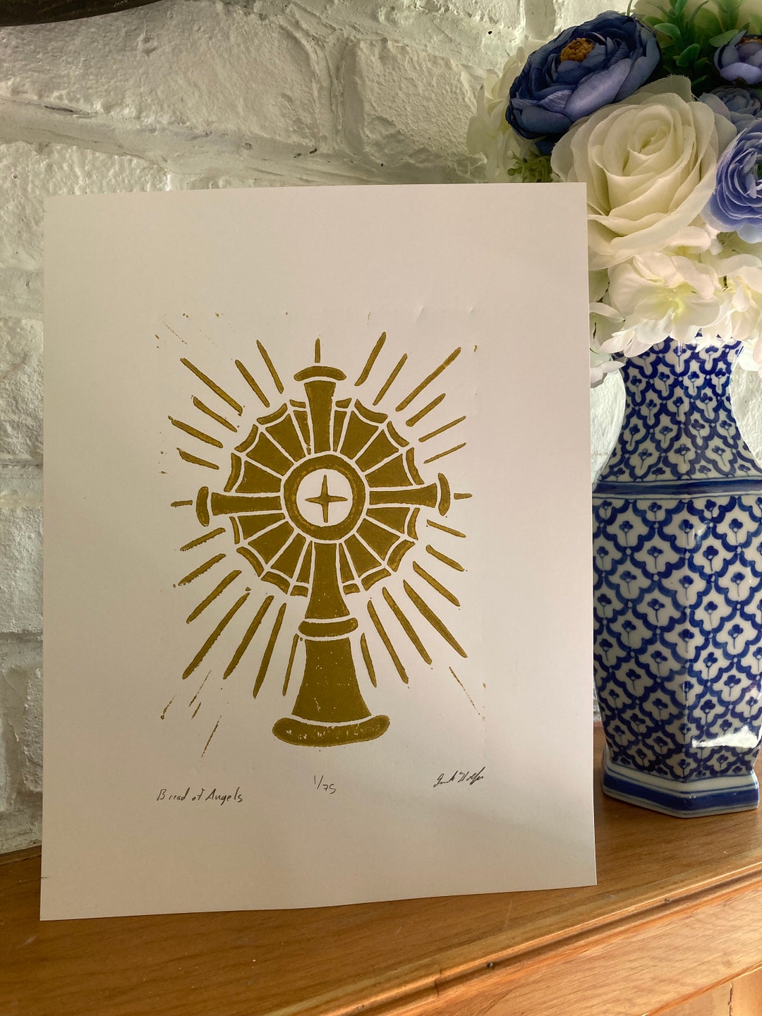 Original Eucharistic Monstrance Hand-printed Linocut Print - Etsy