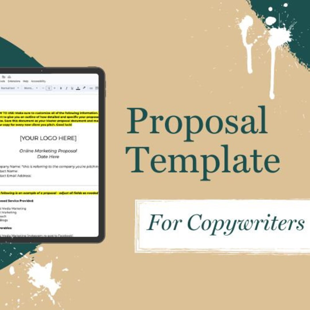 Proposal Template for New Copywriting Clients - Etsy