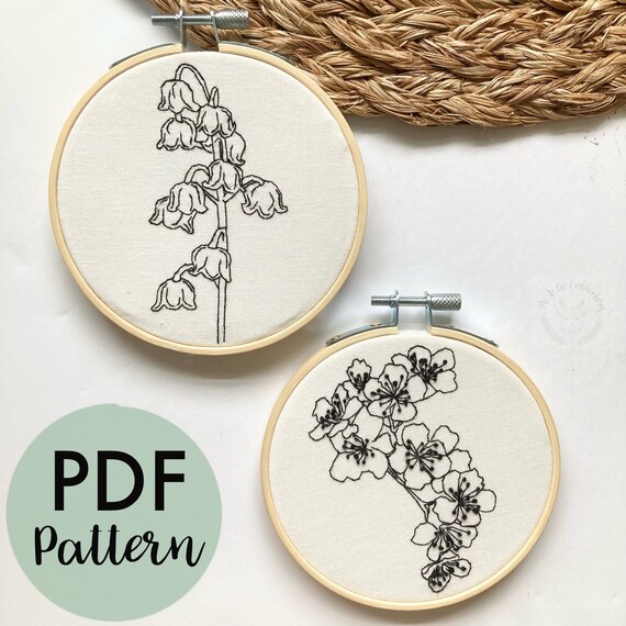 May Birth Flower Embroidery PDF Pattern Beginner Embroidery - Etsy