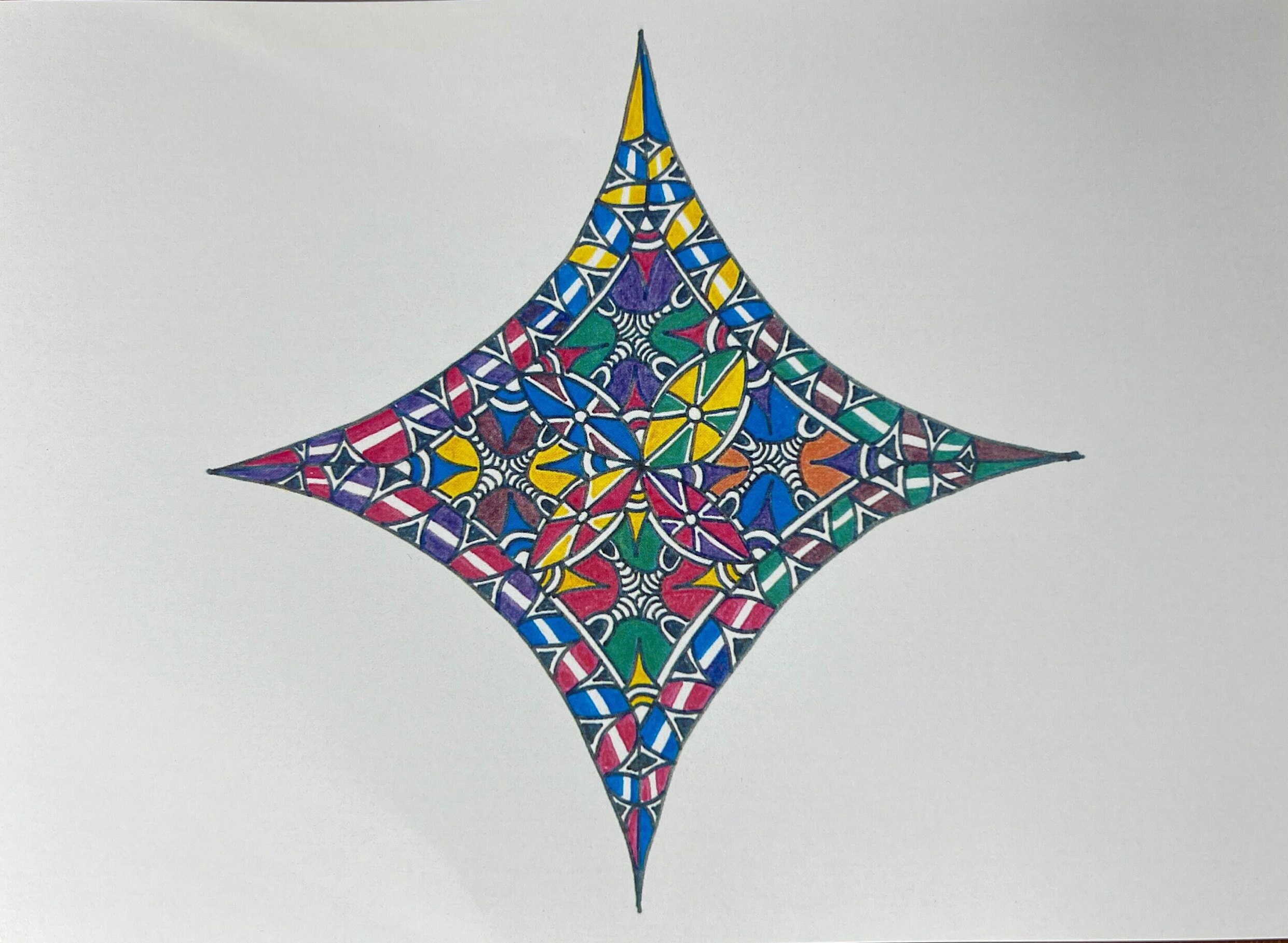 White Space Doodle Note Cards - Set of 5 - Etsy