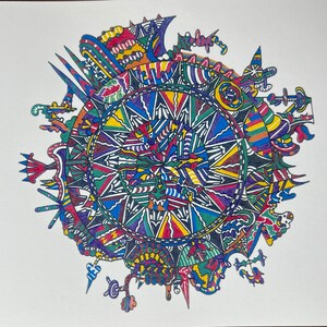 White Space Doodle Note Cards - Set of 5 - Etsy