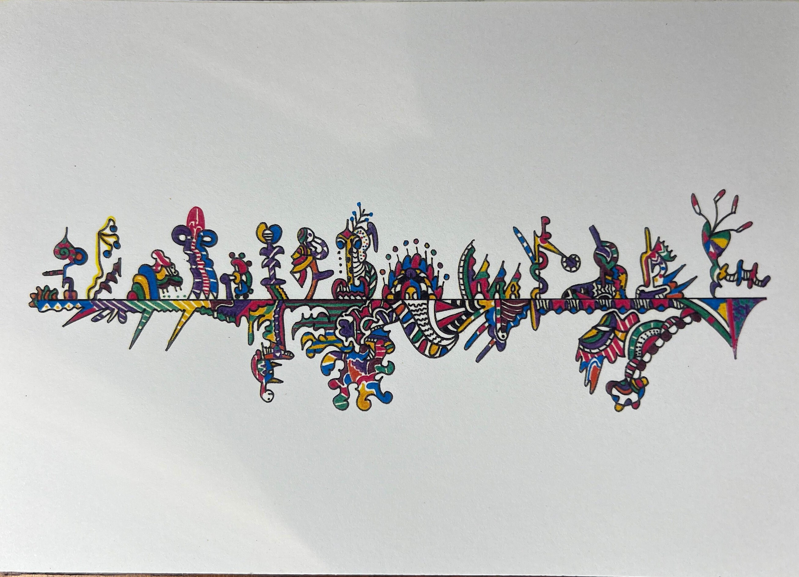 White Space Doodle Note Cards - Set of 5 - Etsy