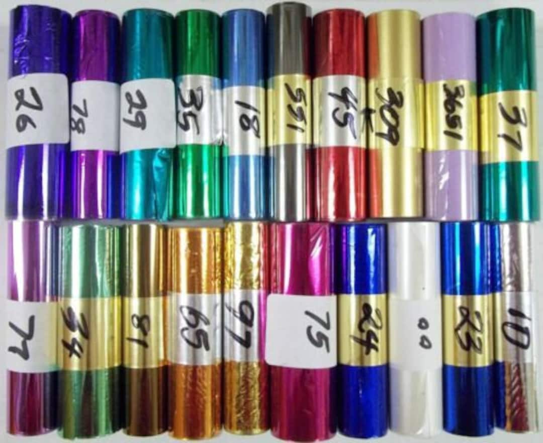 Hot Stamping Foil Rolls - 20 Roll Sampler Pk - Each 3" X 10' - Choose ...