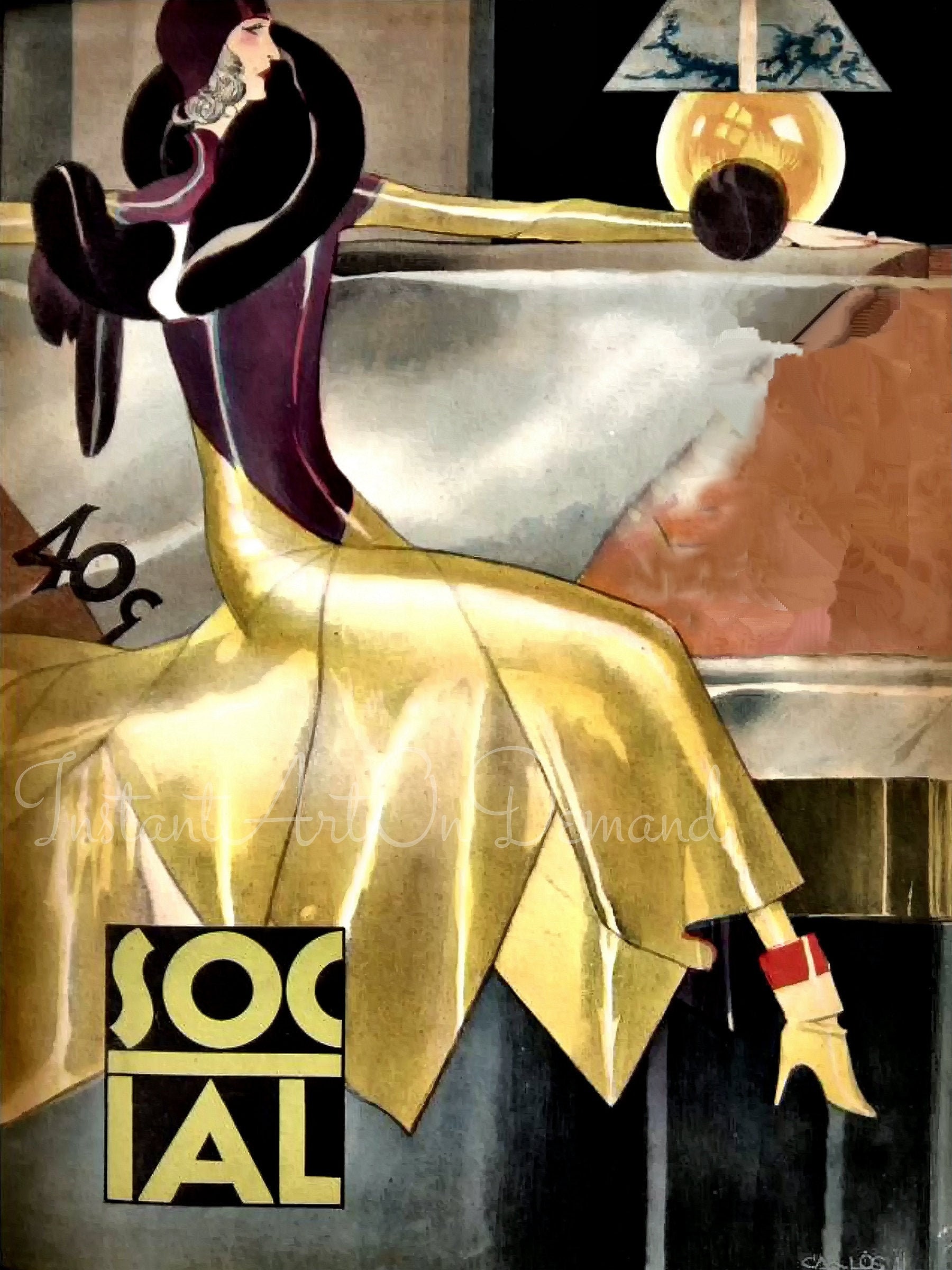 1929 Art Deco Magazine Cover Retro Art Download. Instant Art - Etsy