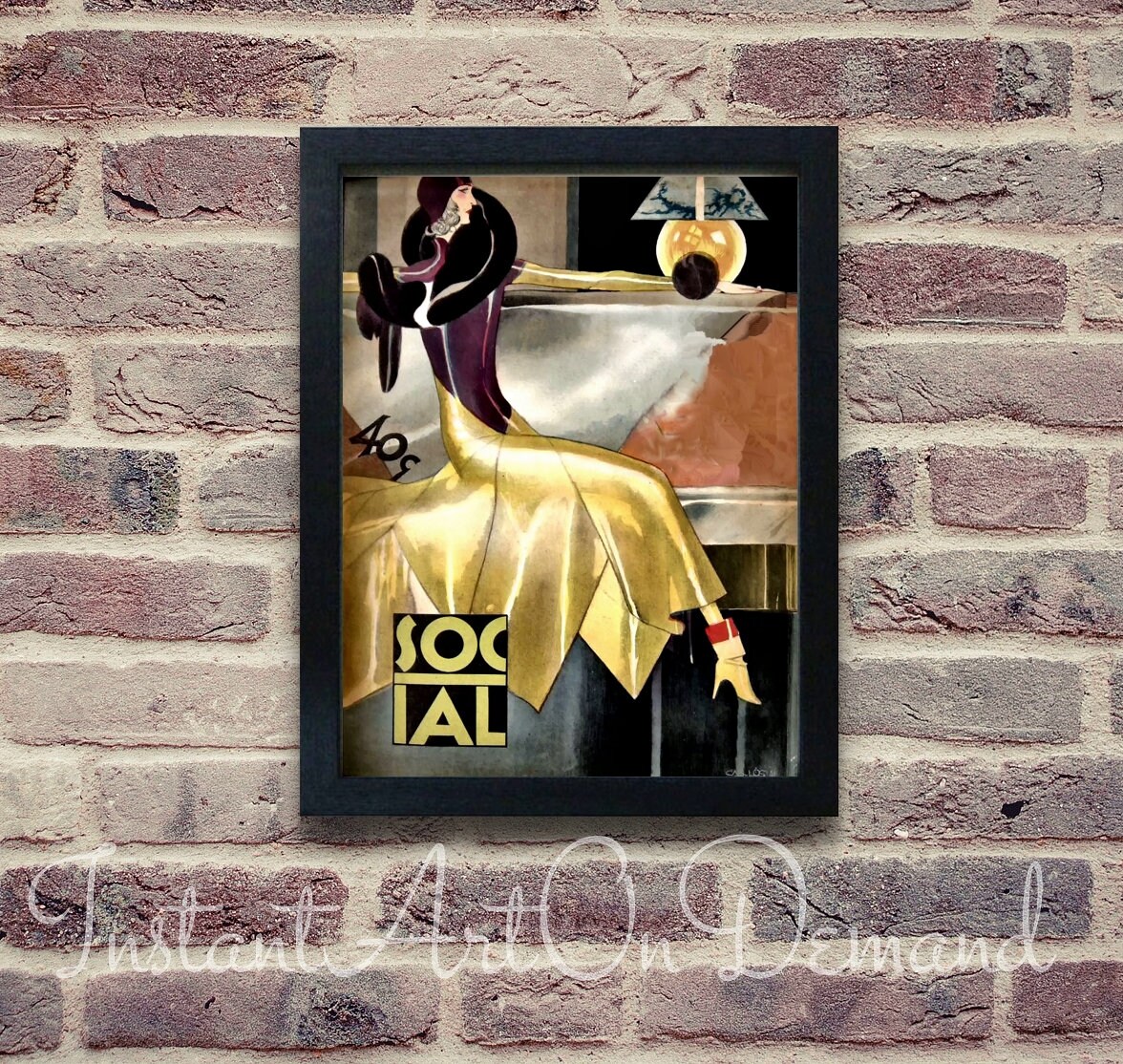 1929 Art Deco Magazine Cover Retro Art Download. Instant Art - Etsy