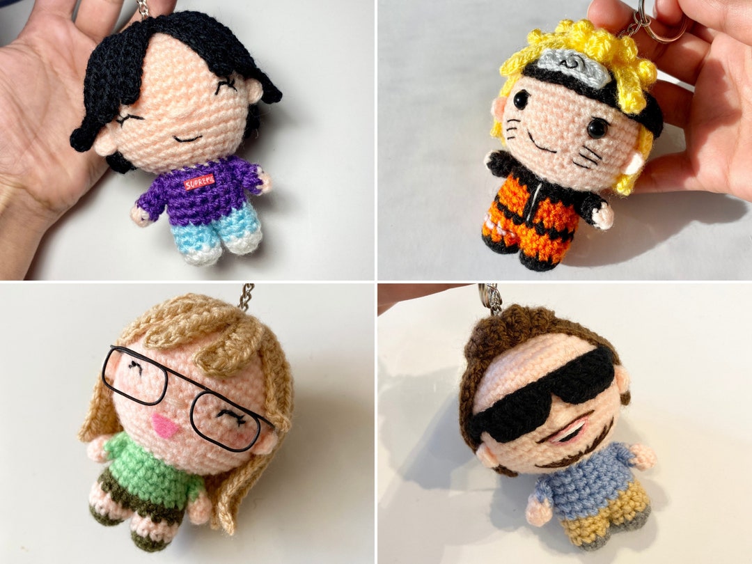 Amigurumi Personalized Keychain, Custom Keychain Doll, Look-a-like Doll ...