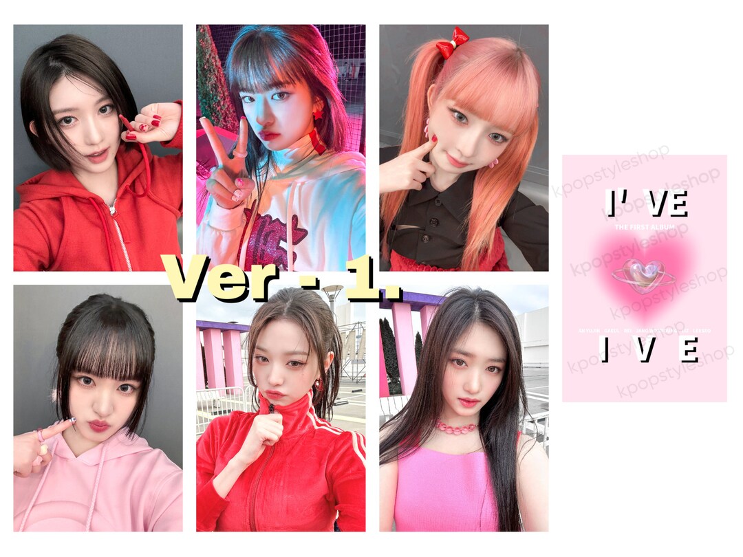 IVE Kitsch Selfie/selca Photocards Wonyoung, Yujin, Gaeul, Rei, Liz, Leeseo Kpop Photocard Set ...