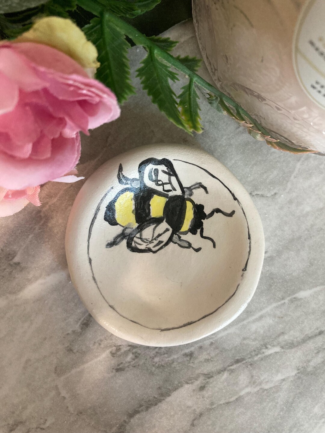 Ceramic Bumblebee Trinket Dish - Etsy