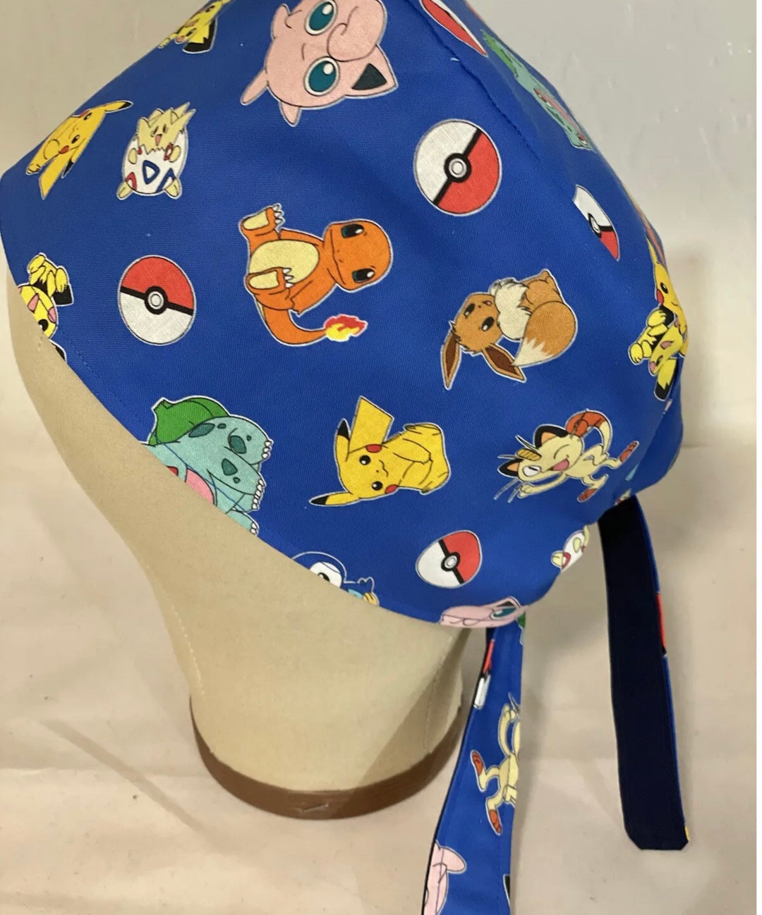 Men/women Surgical Scrub Cap. Pokémon Friends. Pikachu, Meowth ...