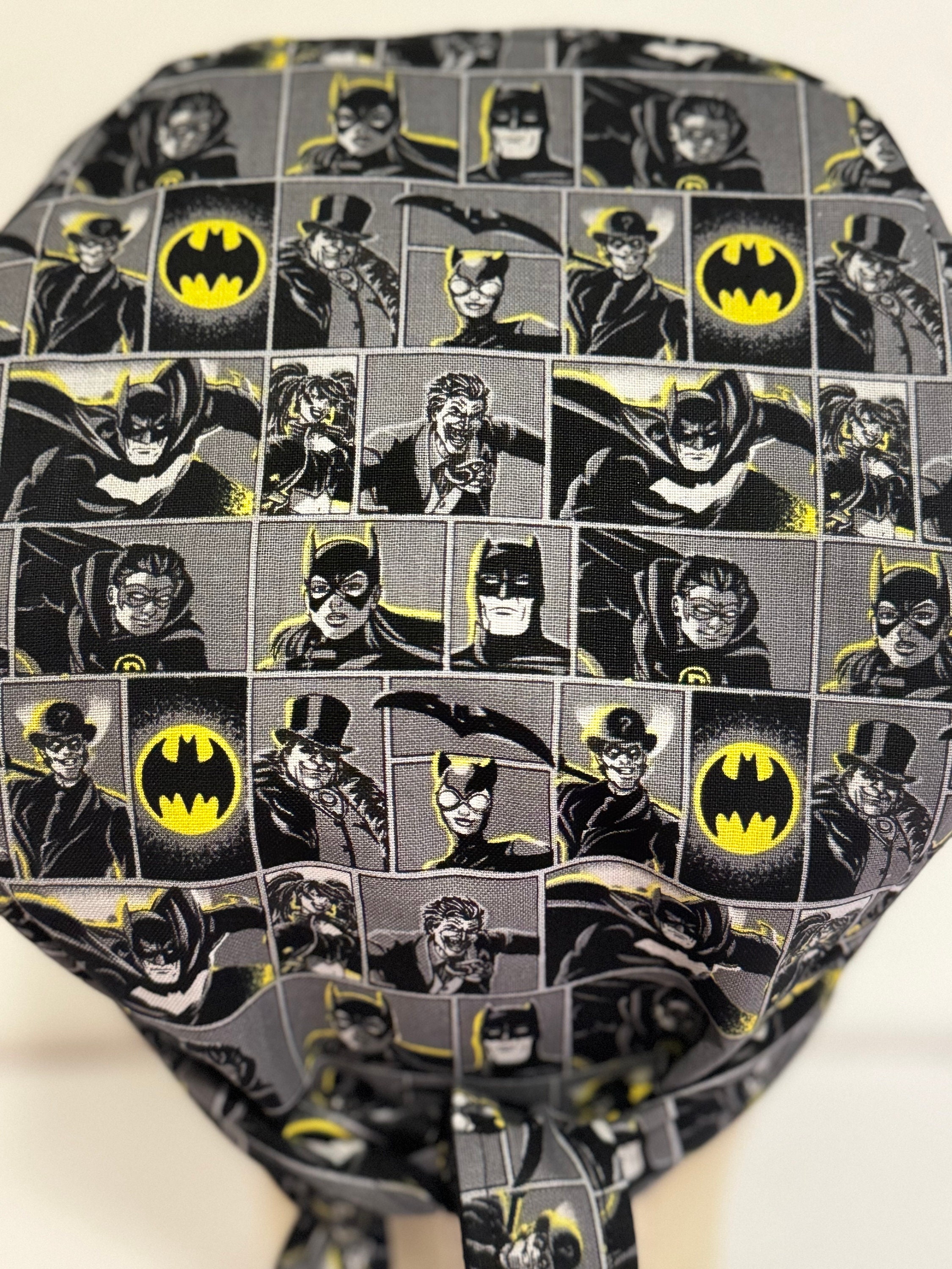 Men/women Surgical Scrub Cap, Comic Strip Batman. Great Looking Black ...