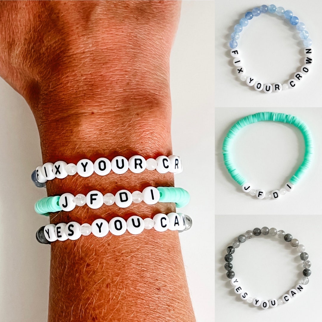Custom Motivational Stretch Bracelets | Instructor Famous Phrases ...