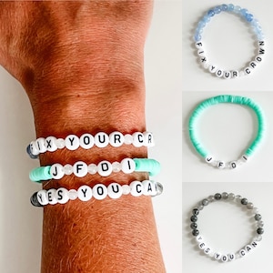 Custom Motivational Stretch Bracelets | Instructor Famous Phrases ...