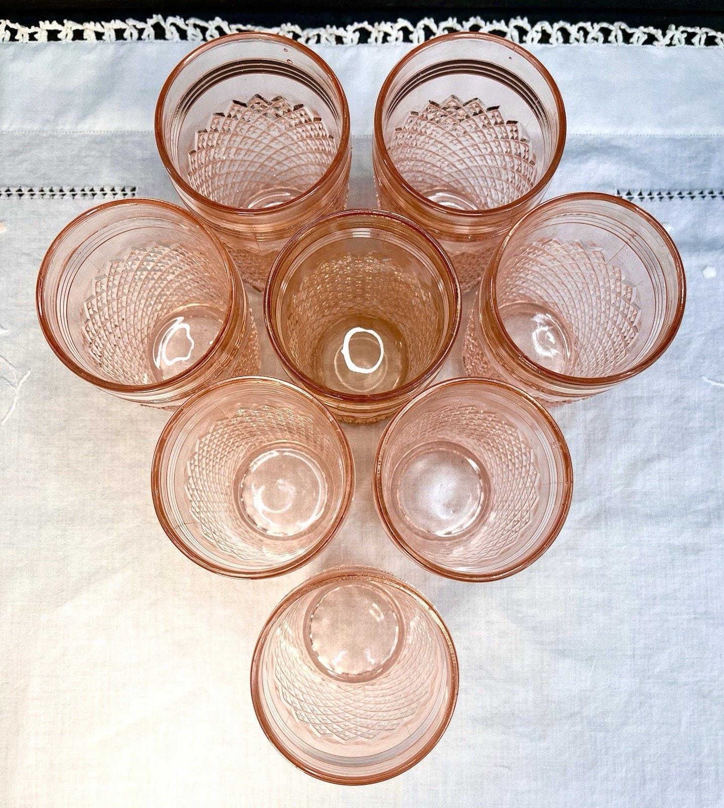 Pink Miss America Pattern Depression Glass 10oz Flat Tumblers 4 1/2 ...