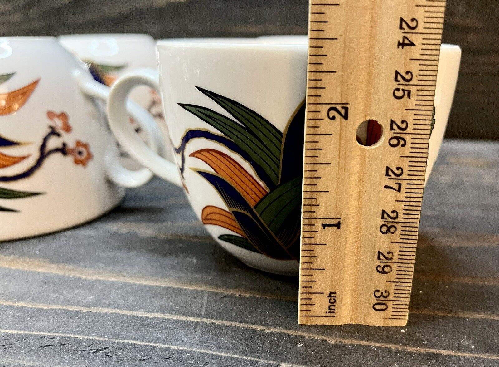Royal Worcester Grainger Imari Teacup Cups & Saucers Blue Orange Set of ...