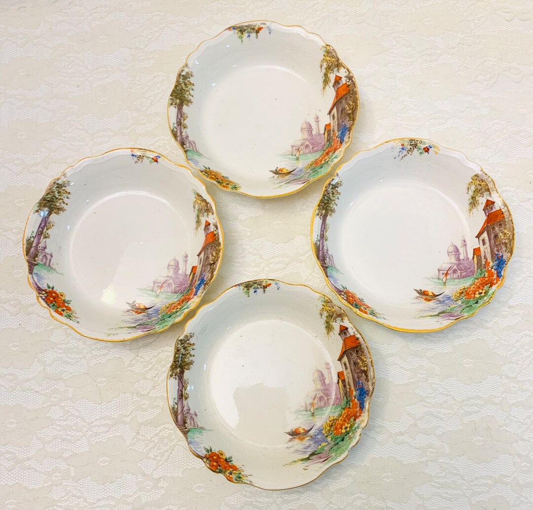 Victoria Bone China Berry Bowls: Venice Scene, Set of 4 - Etsy