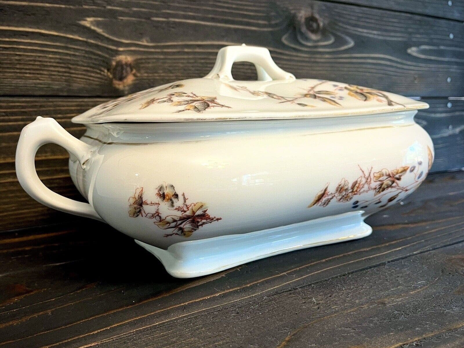 Antique Tureen With Lid Rectangular Dish Vegetable Serving Bowl or ...