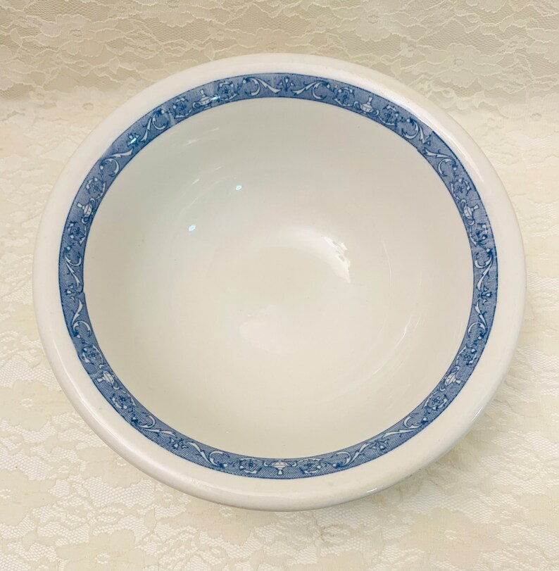 Rare Blue Ridge Pottery Mixing Bowl Blue Bands With Scrolls 8 1/4 Heavy ...