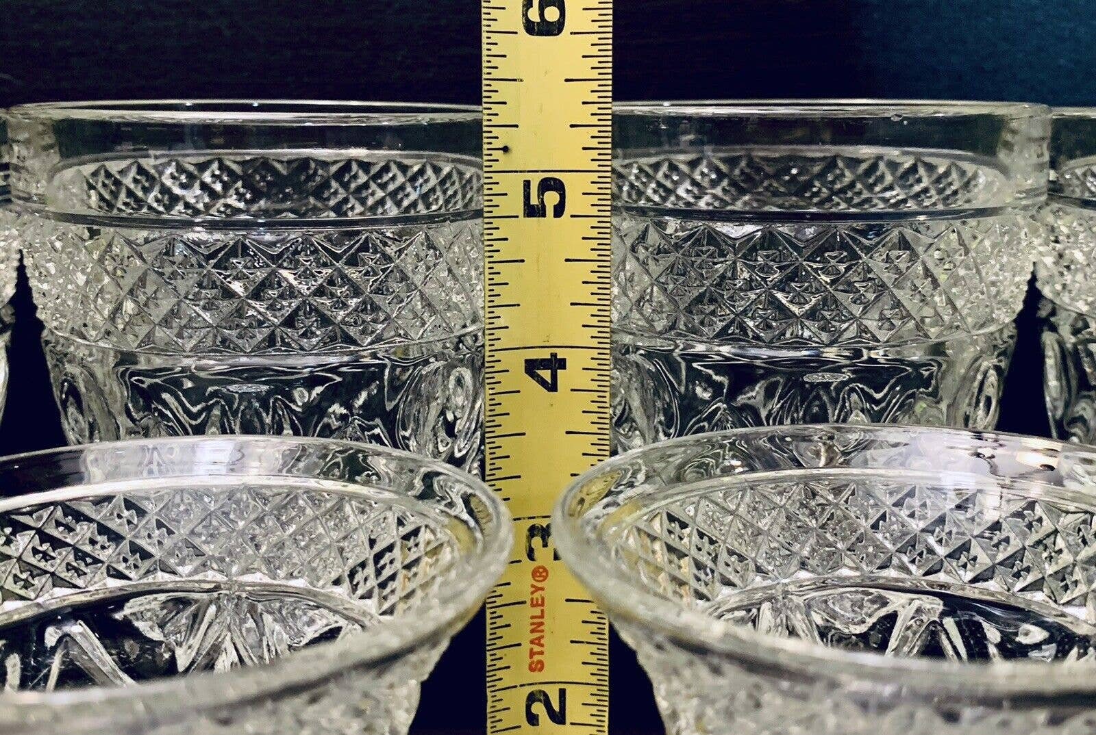 Square Footed Goblets and Cordial Glasses Clear Vintage Pressed Glass ...