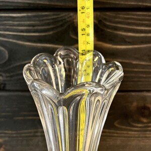 EAPG John Higbee Glass Stretch Rim Vase With Faceted Base 14 Tall Circa ...
