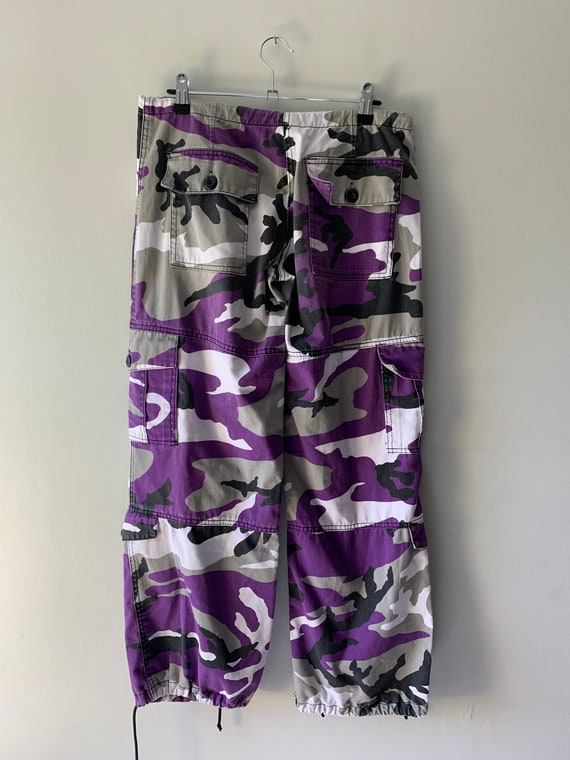 Y2K Army Print Pants / Purple Army Print / Vintage Ar… - Gem
