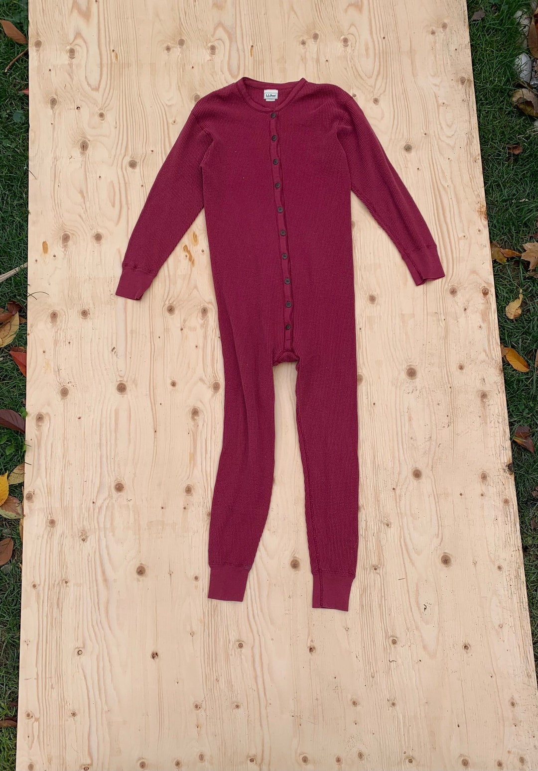 Vintage LL Bean Red Thermal Onesie, Back Flap Jumpsuit - Etsy