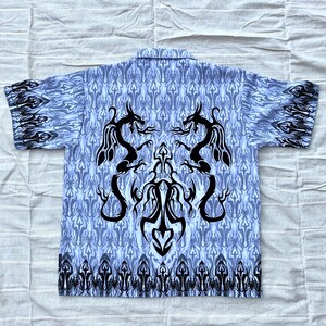 Y2K Tribal Dragon Button Down / Silver Point Shirt - Etsy