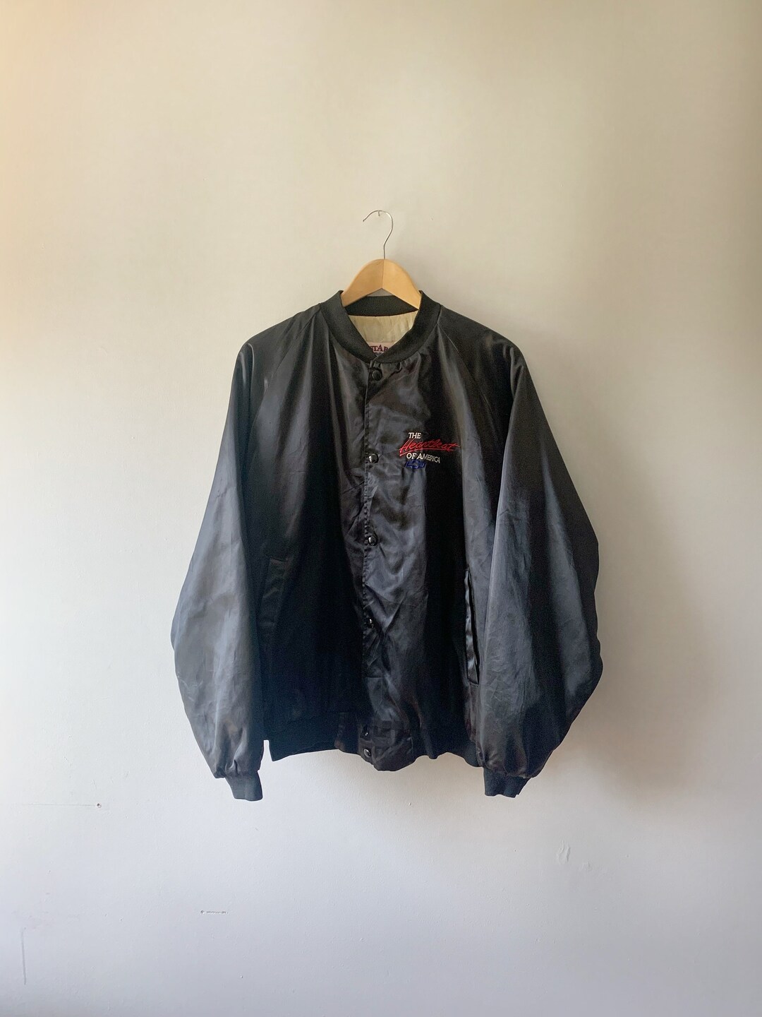 Chevrolet Satin Bomber Jacket / Vintage Bomber / Embroidered Jacket ...