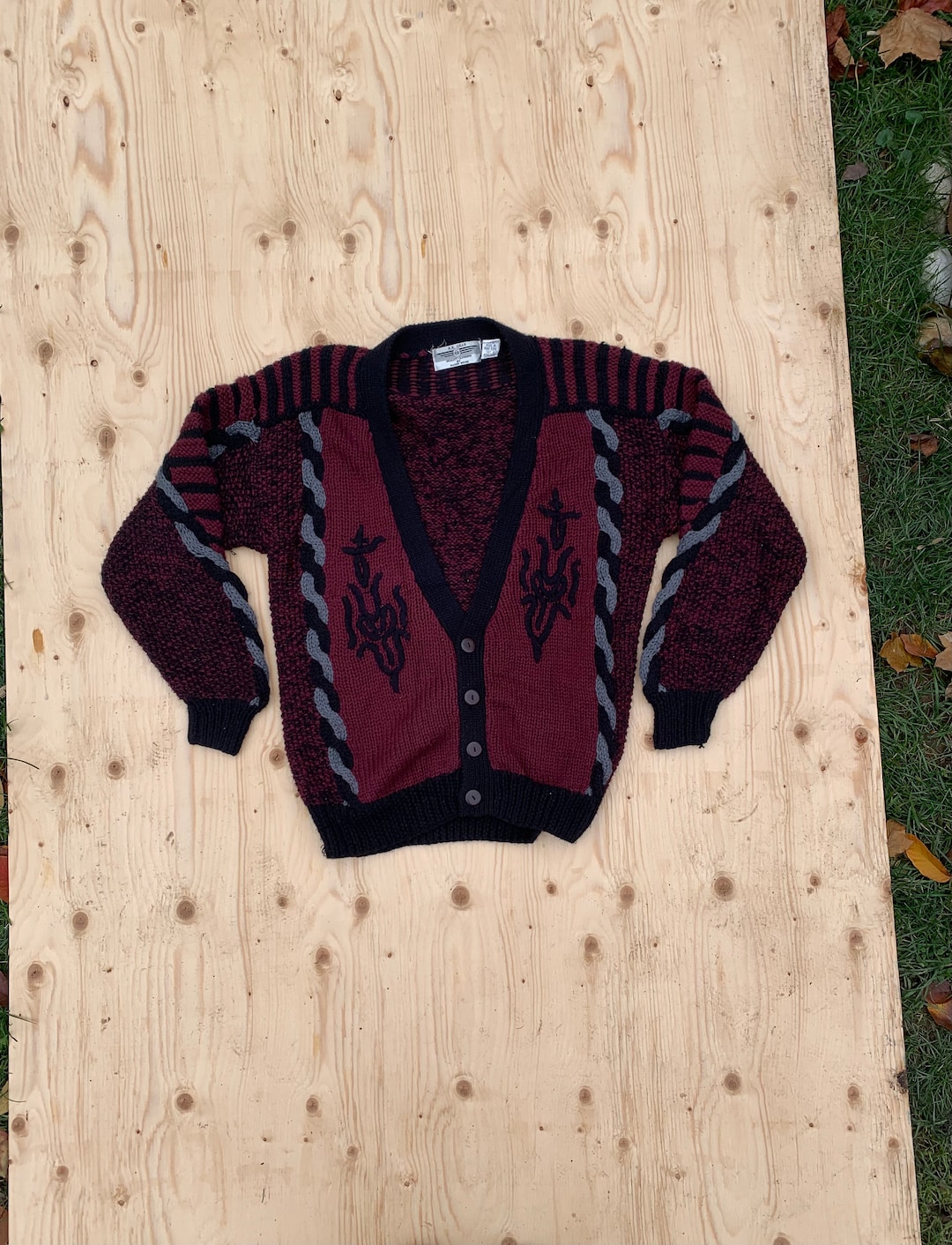 Vintage Randy River Cardigan / Knit Patterned Button up Cardigan - Etsy