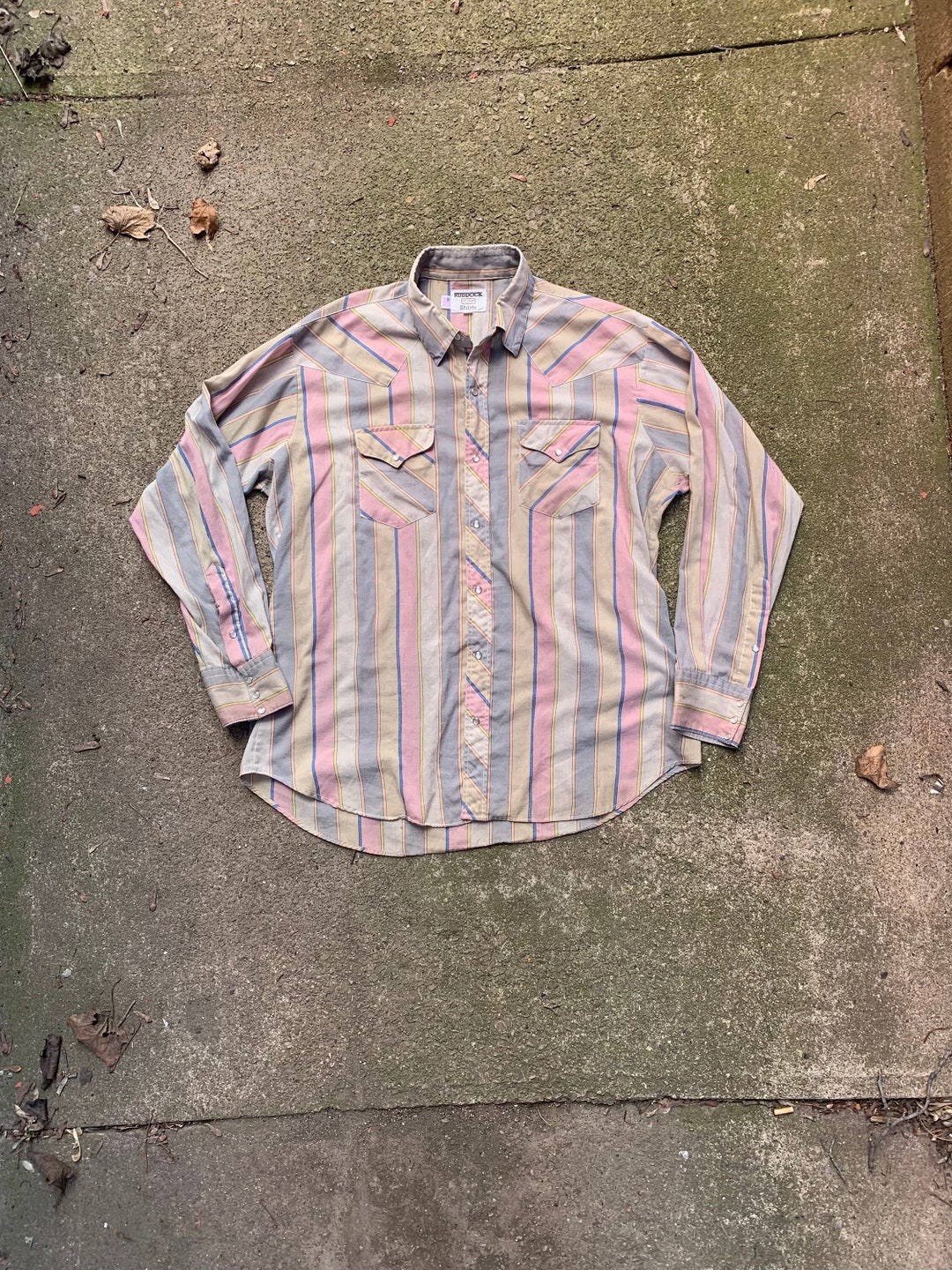 Pastel Vintage Western Shirt / Striped Western Button Down / Ruddock ...